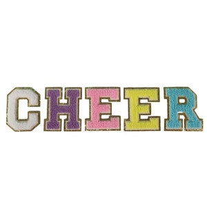 CHEER Chenille Varsity Letter Patch Set Iron-on, Multi Color & Gold ...