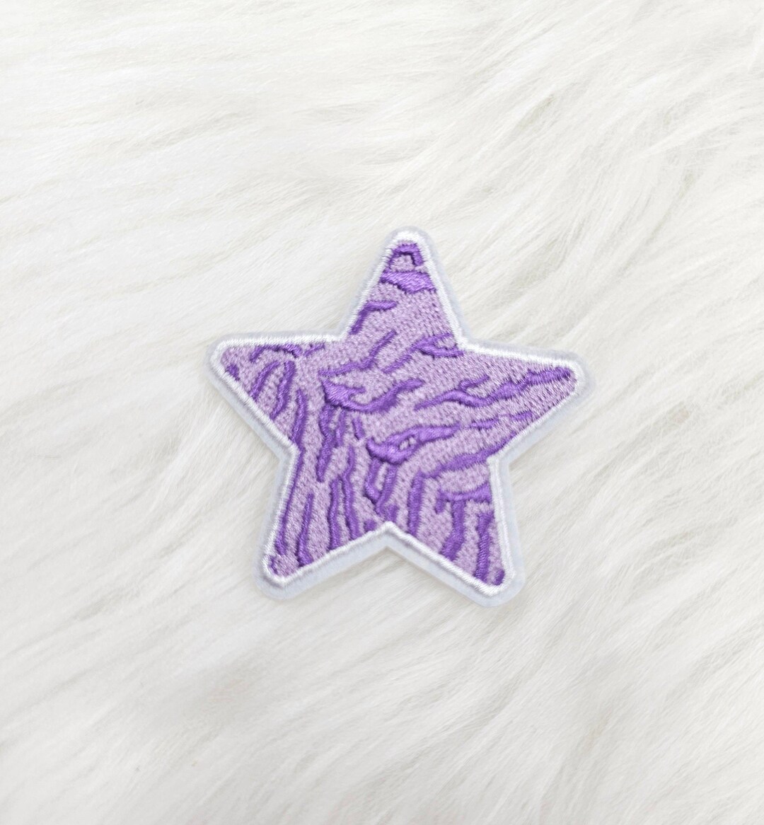 Purple Animal Tiger Stripe Star Embroidery Iron on Patch - Etsy
