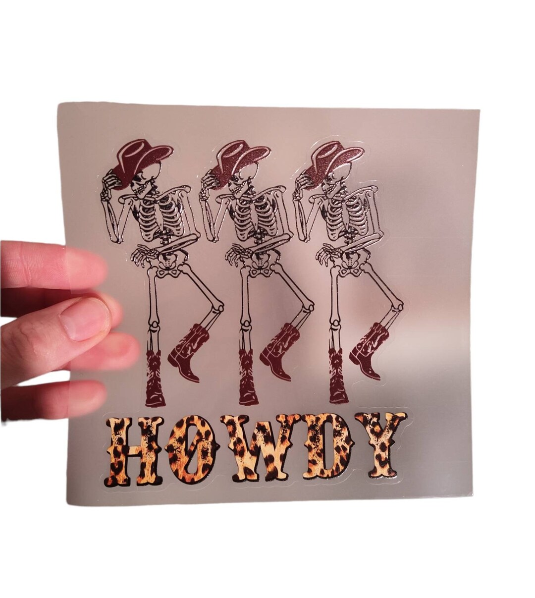 Cheetah Print Dancing Howdy Skeleton Printed UV Die Cut Decal - Etsy