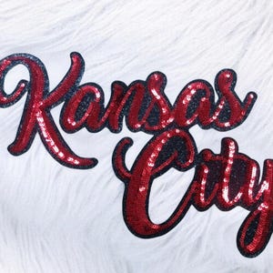 Sequin Cursive Kansas City Iron-on Glitter Patch - Etsy