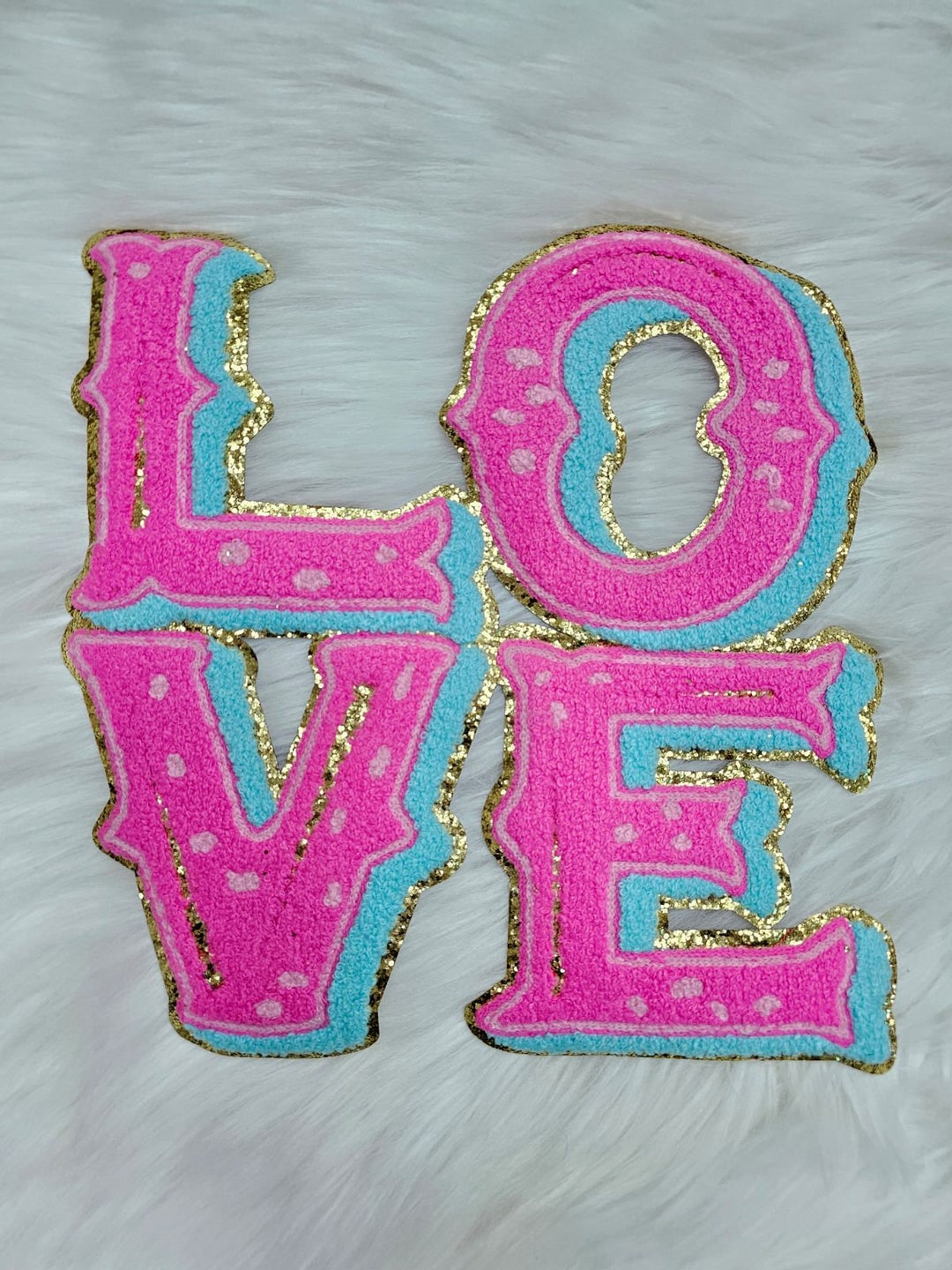 LARGE LOVE Chenille Iron on Patch, LOVE Patch, Valentines Iron on Patch ...