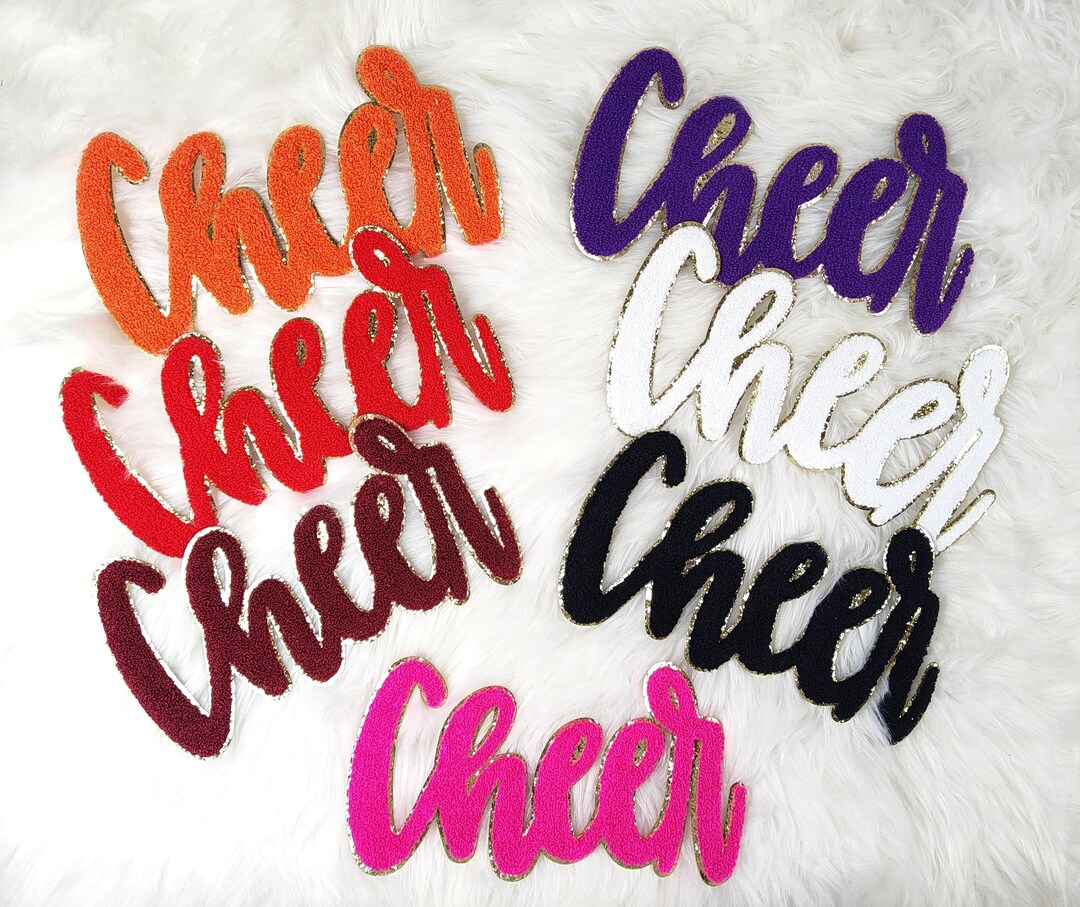 Large Cursive Cheer Chenille Iron-on Patch - Etsy