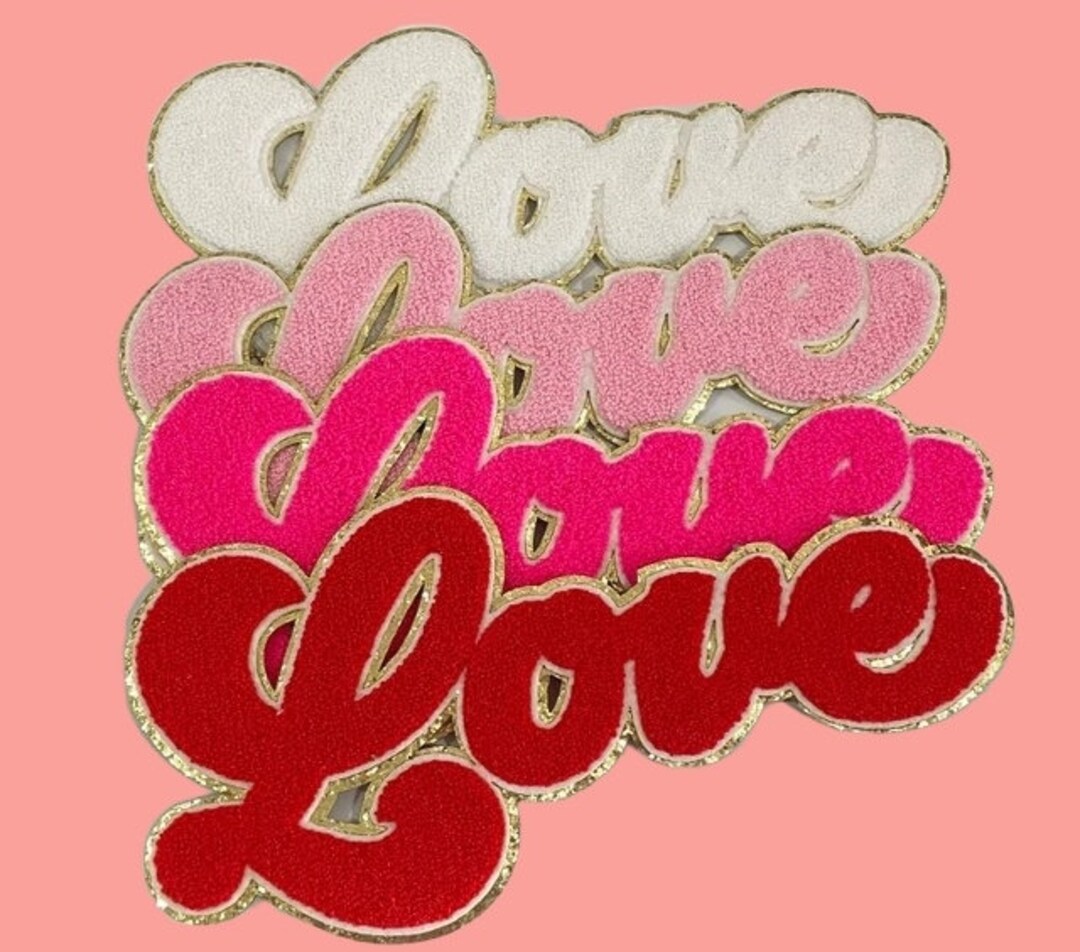 Valentine's Chenille LOVE Iron on Patch, LOVE Cursive Patch, Valentines ...
