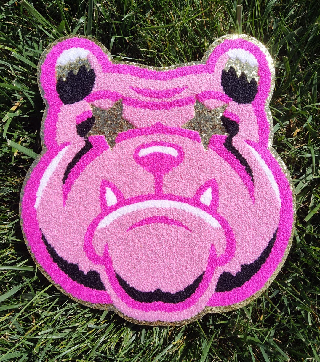 Hot Pink Bulldog Mascot With Star Eyes Large Chenille Iron-on Patch - Etsy