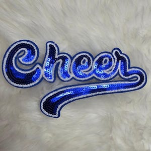 Large Cursive Cheer Sequin and Felt Iron-on Patch - Etsy