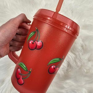 Hip Sips Red Cherry' Full Wrap HIP SIPS Mega Mug 34oz - Etsy