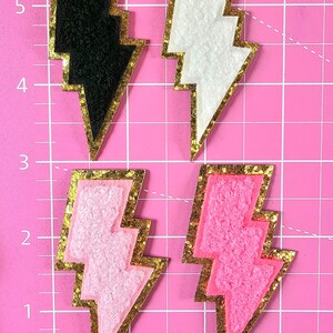 Lightning Bolt Iron on Gold Glitter Patches - Etsy