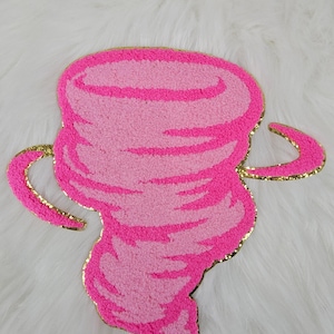 Hot Pink Tornado Storm Cyclone Large Mascot Chenille Iron-on Patch - Etsy
