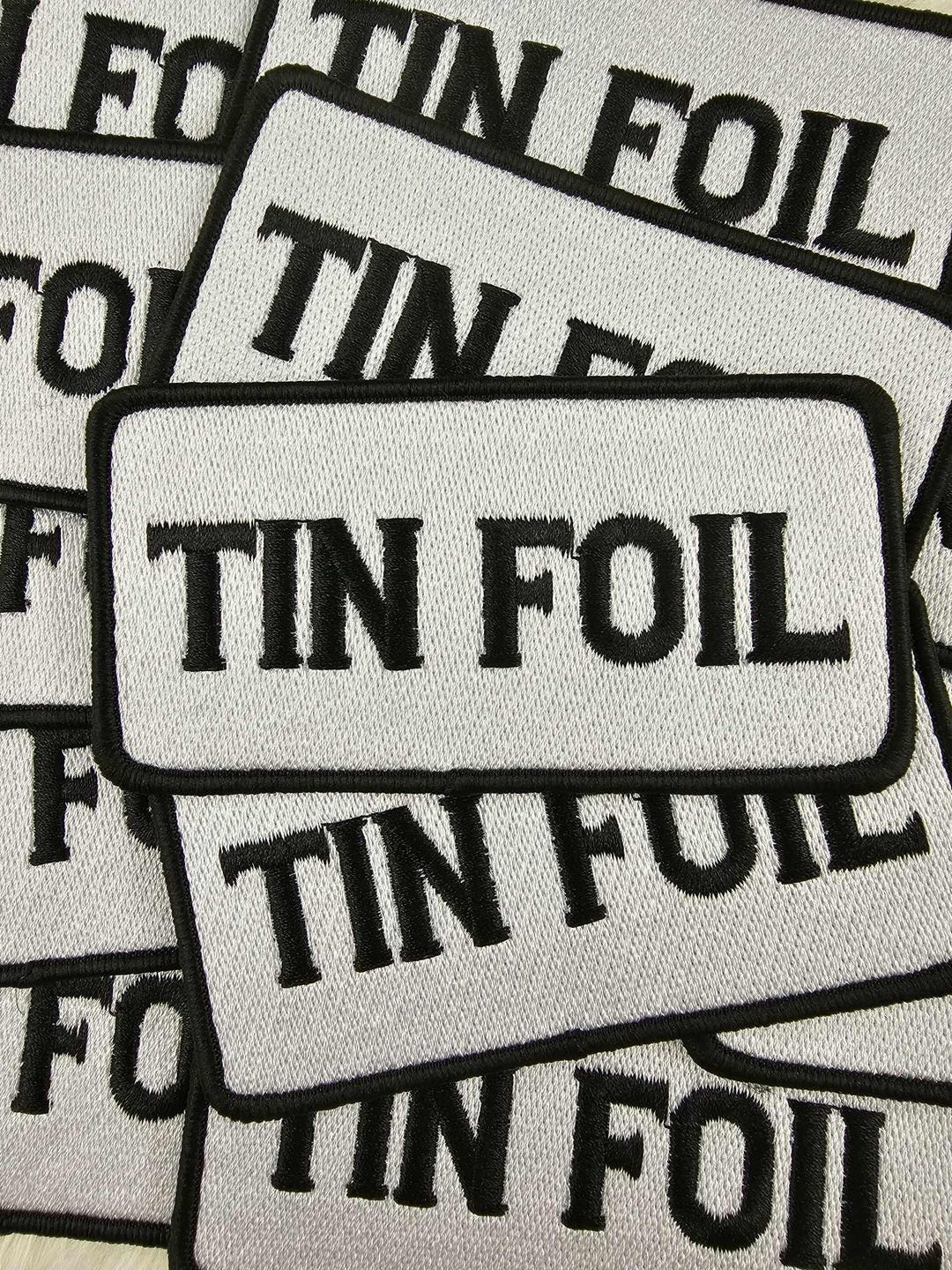 Tin Foil Patch, Tin Foil Trucker Hat Iron on Patch, Tin Foil Hat Patch ...