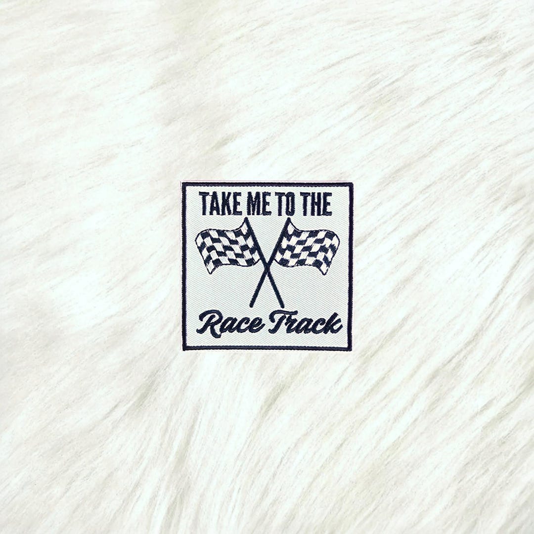 Take Me to the Racetrack Checker Flag Embroidery Iron on Patch - Etsy