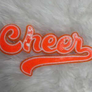 Large Cursive Cheer Sequin and Felt Iron-on Patch - Etsy