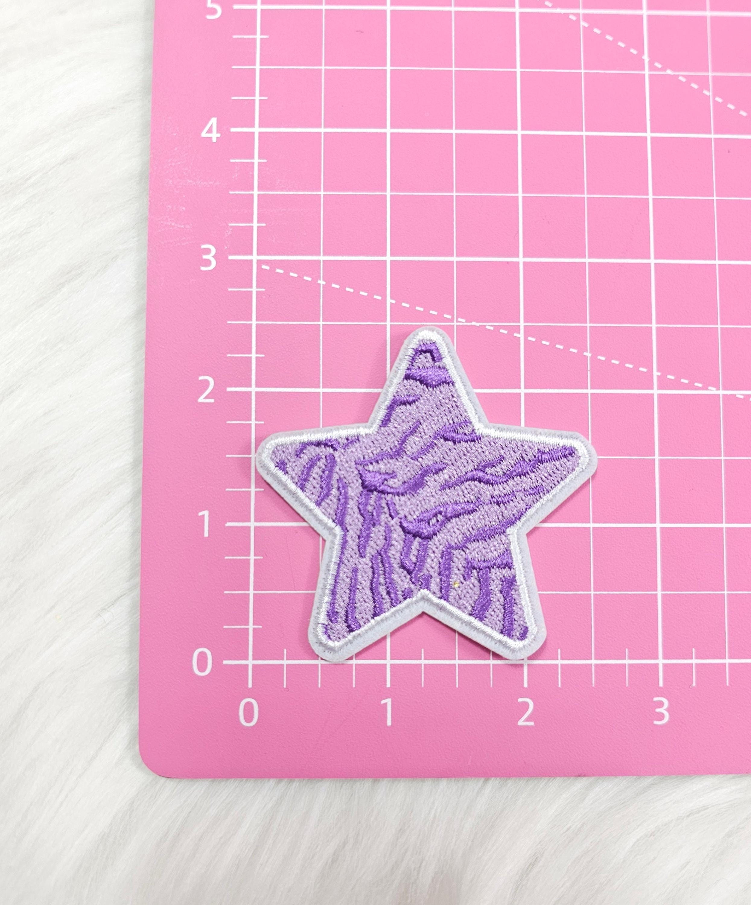 Purple Animal Tiger Stripe Star Embroidery Iron on Patch - Etsy