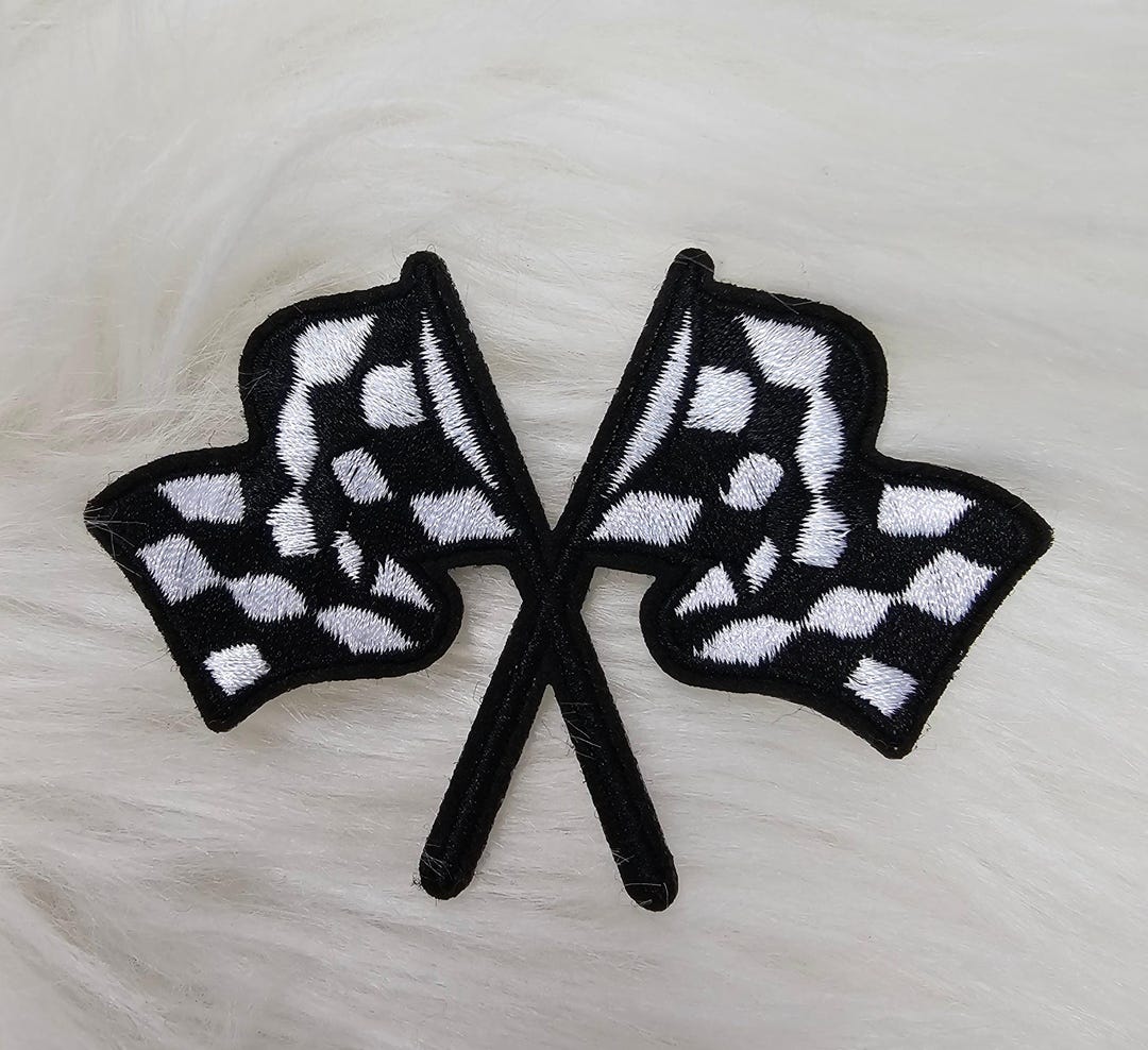Racing Checkered Flag Embroidery Iron on Patch - Etsy
