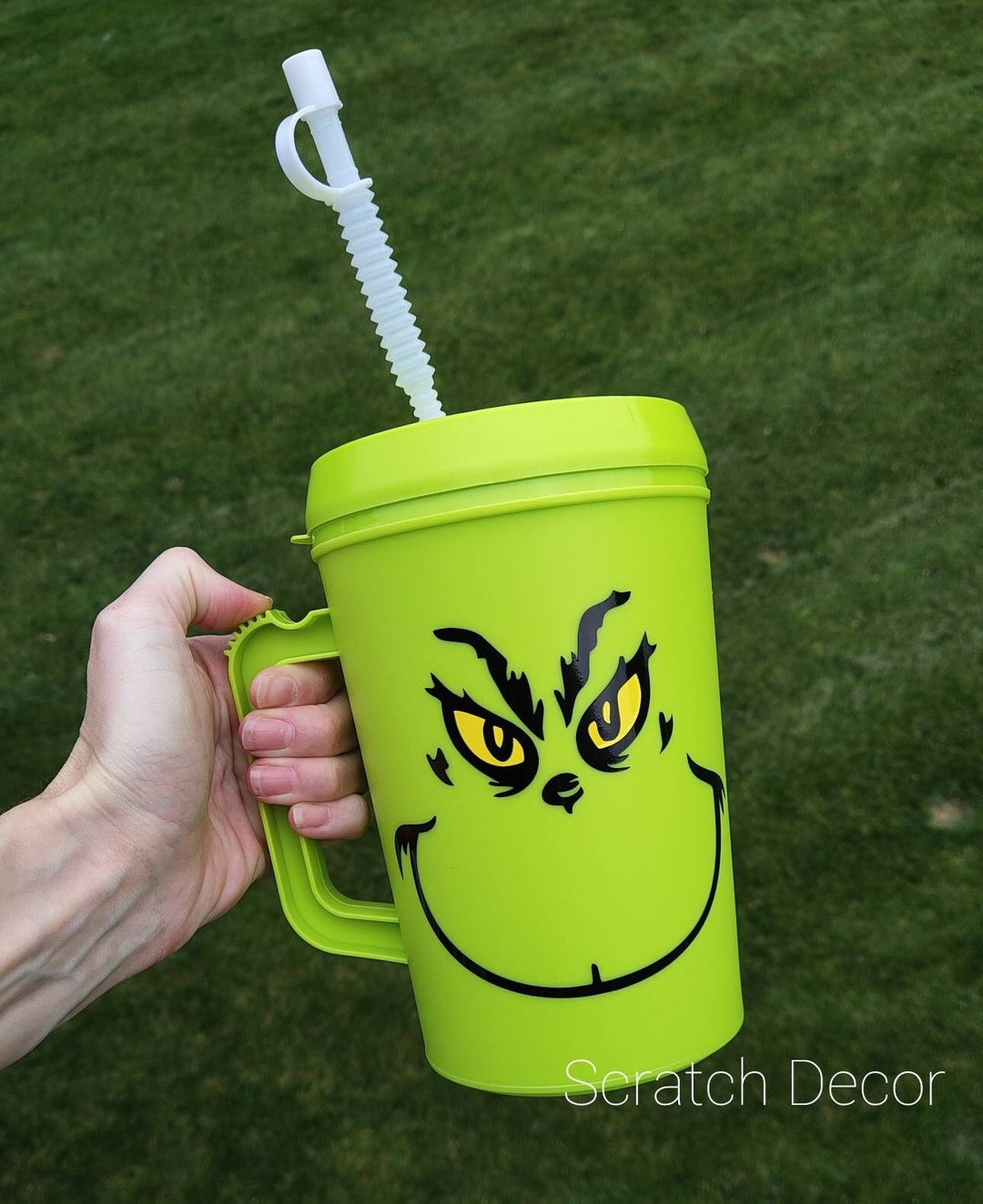 GRINCH 34oz Mug With Lid and Straw 34oz Retro Jumbo Thermos - Etsy
