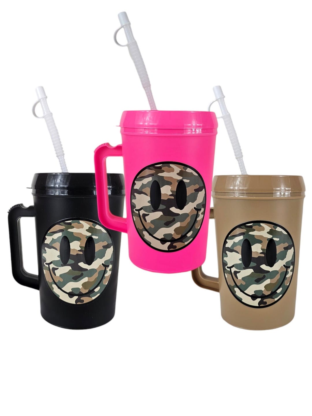 Hip Sips Camo Smile Happy Face Smiley Hunting Good Luck 34oz HIP SIPS ...