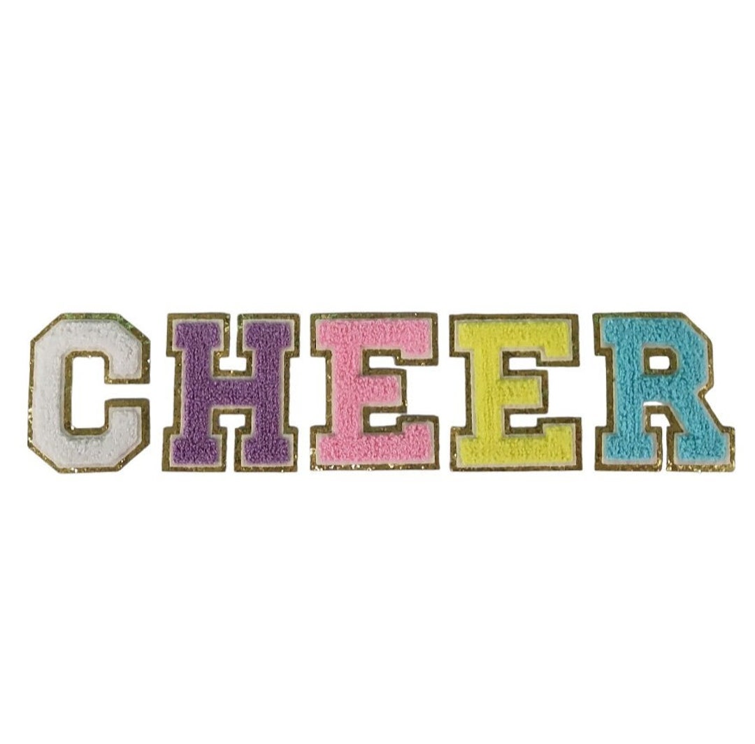 CHEER Chenille Varsity Letter Patch Set Iron-on, Multi Color & Gold ...