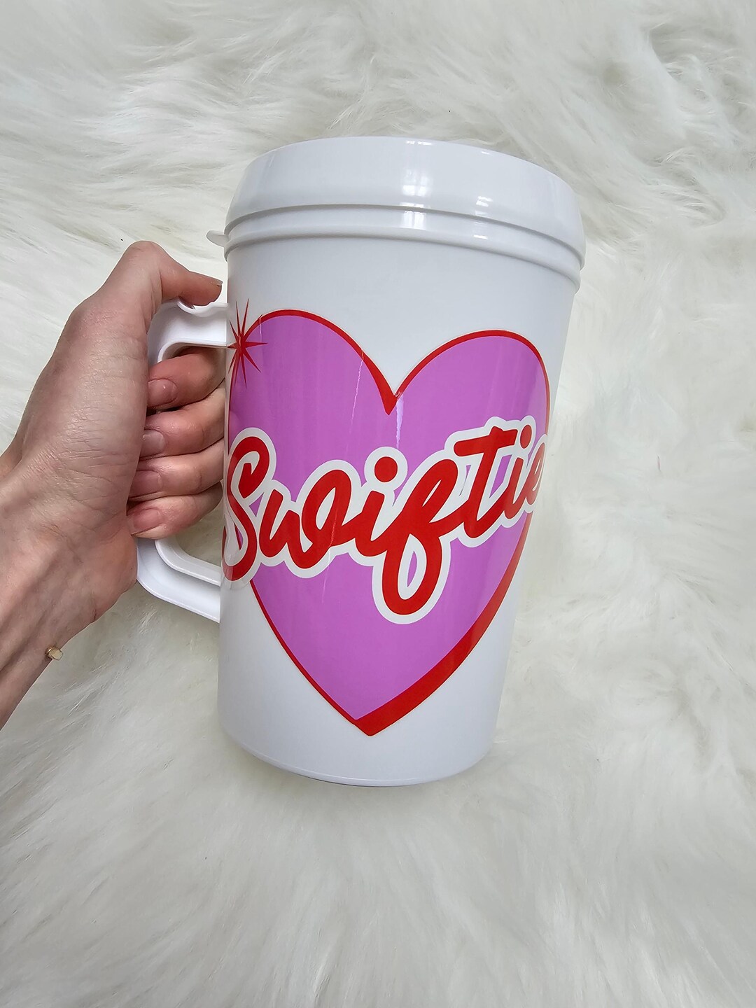 Hip Sips Swiftie Pink and Orange Heart HIP SIPS Mega Mug 34oz - Etsy