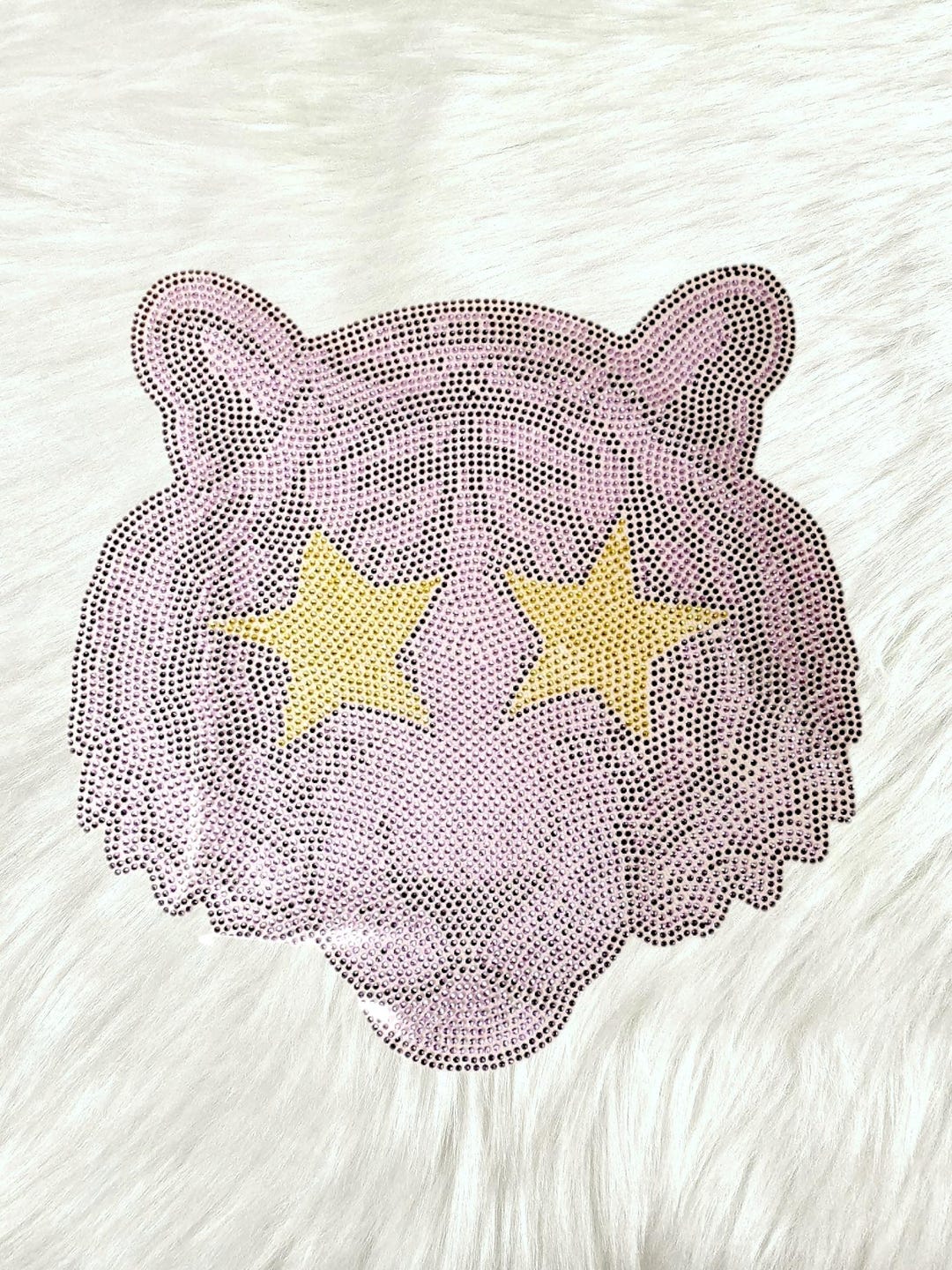 Purple Spangle Rhinestone Tiger Mascot Iron on Hotfix - Etsy
