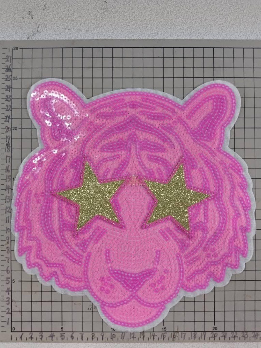 Hot Pink Tiger Sequin Mascot Iron on Patch - Etsy