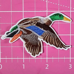 Flying Mallard Duck Brown Embroidery Iron on Patch - Etsy