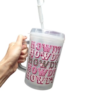 Howdy 34oz HIP SIPS Mug With Lid and Straw, Western Bridal Party Mug ...