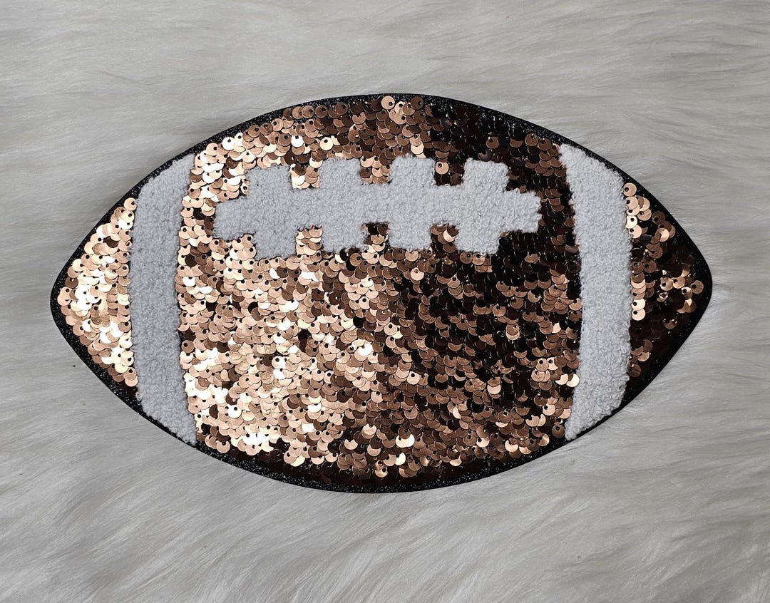 Large Sequin Football Iron on Patch, Large Football Iron on Patch, Large Sports Iron on Patch ...