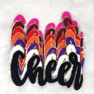 Large Cursive Cheer Chenille Iron-on Patch - Etsy