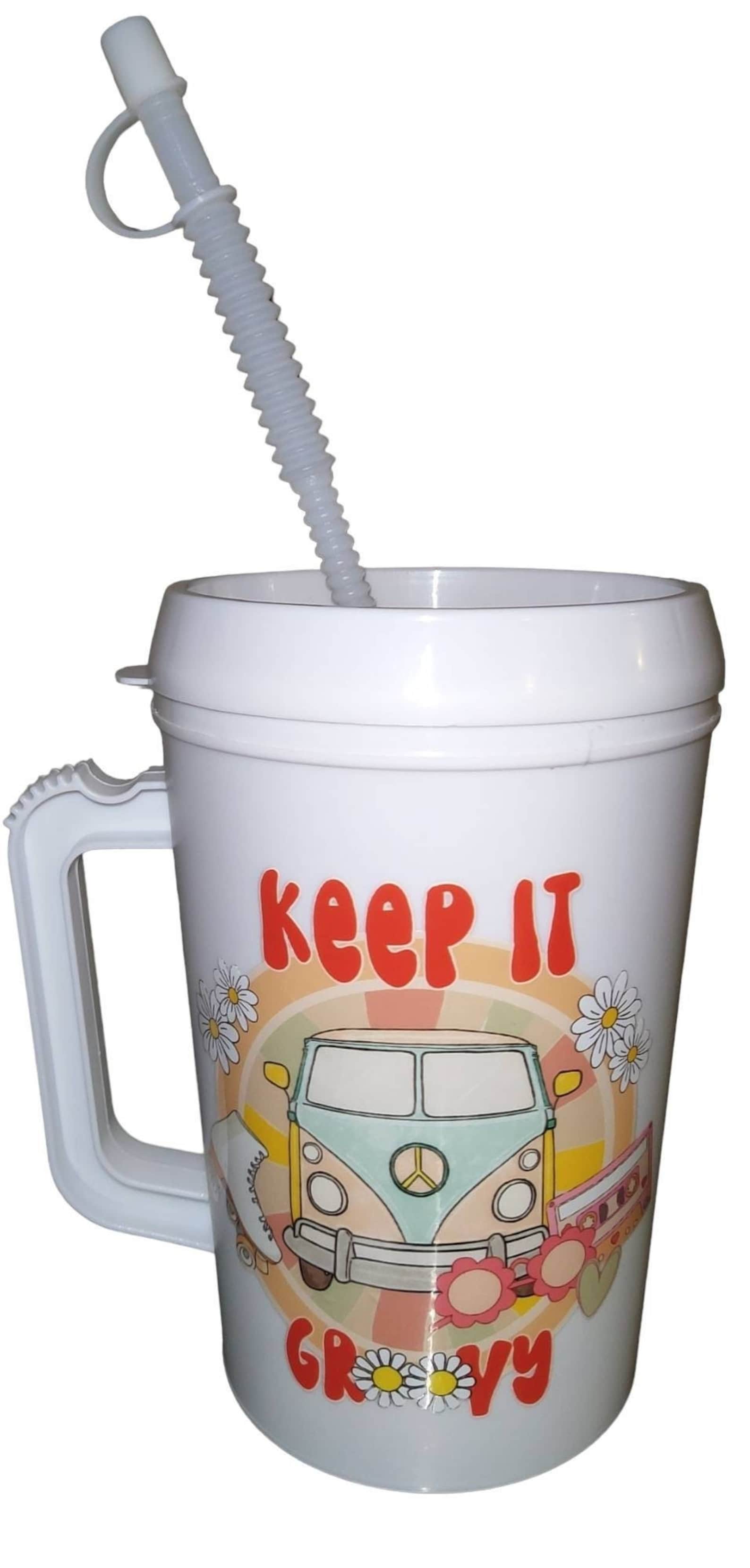 Groovy Hippie Van 34oz HIP SIPS Mega Mug With Handle Lid and - Etsy