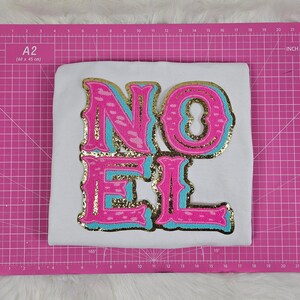 LARGE NOEL Chenille Iron on Patch, NOEL Patch, Christmas Iron on Patch ...