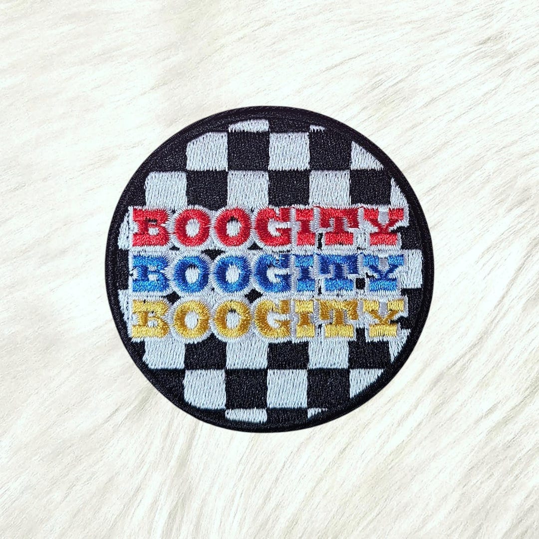 Boogity Boogity Boogity Race Checker Flag Embroidery Iron on Patch - Etsy