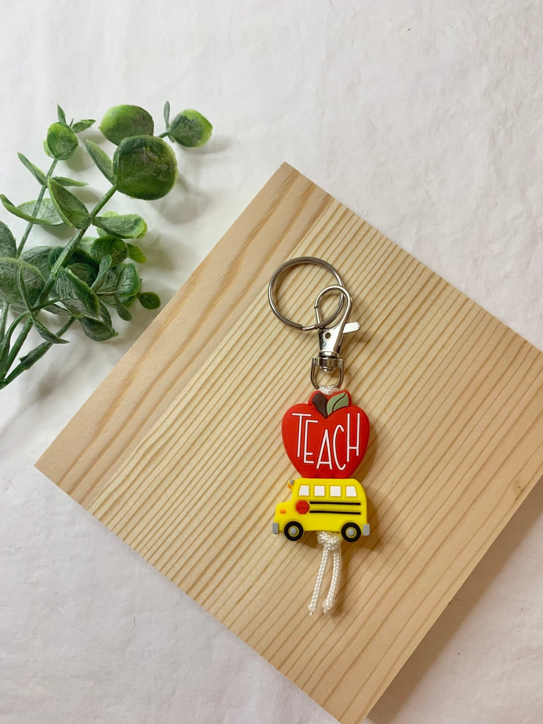 School Bus Silicone Mini Keychain / Teacher Bus Mini Keychain / Book ...