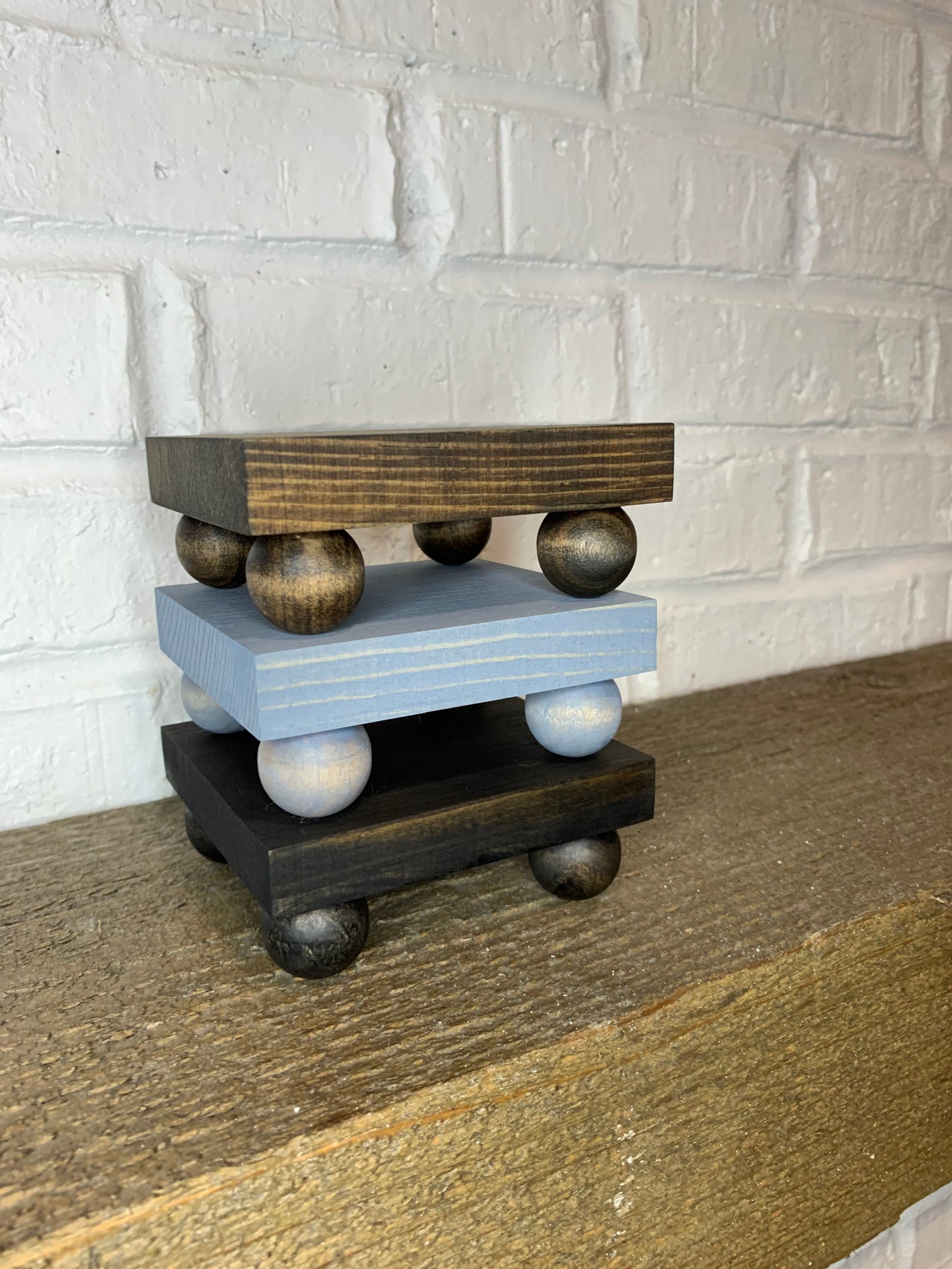 Square Wood Riser Stand / Pedestal Tray / Farmhouse Riser | Etsy