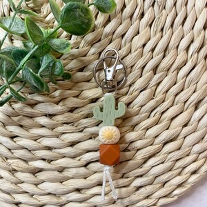 Cactus Mini Keychain / Mini Silicone Bead Keychain / Cactus and Sun ...