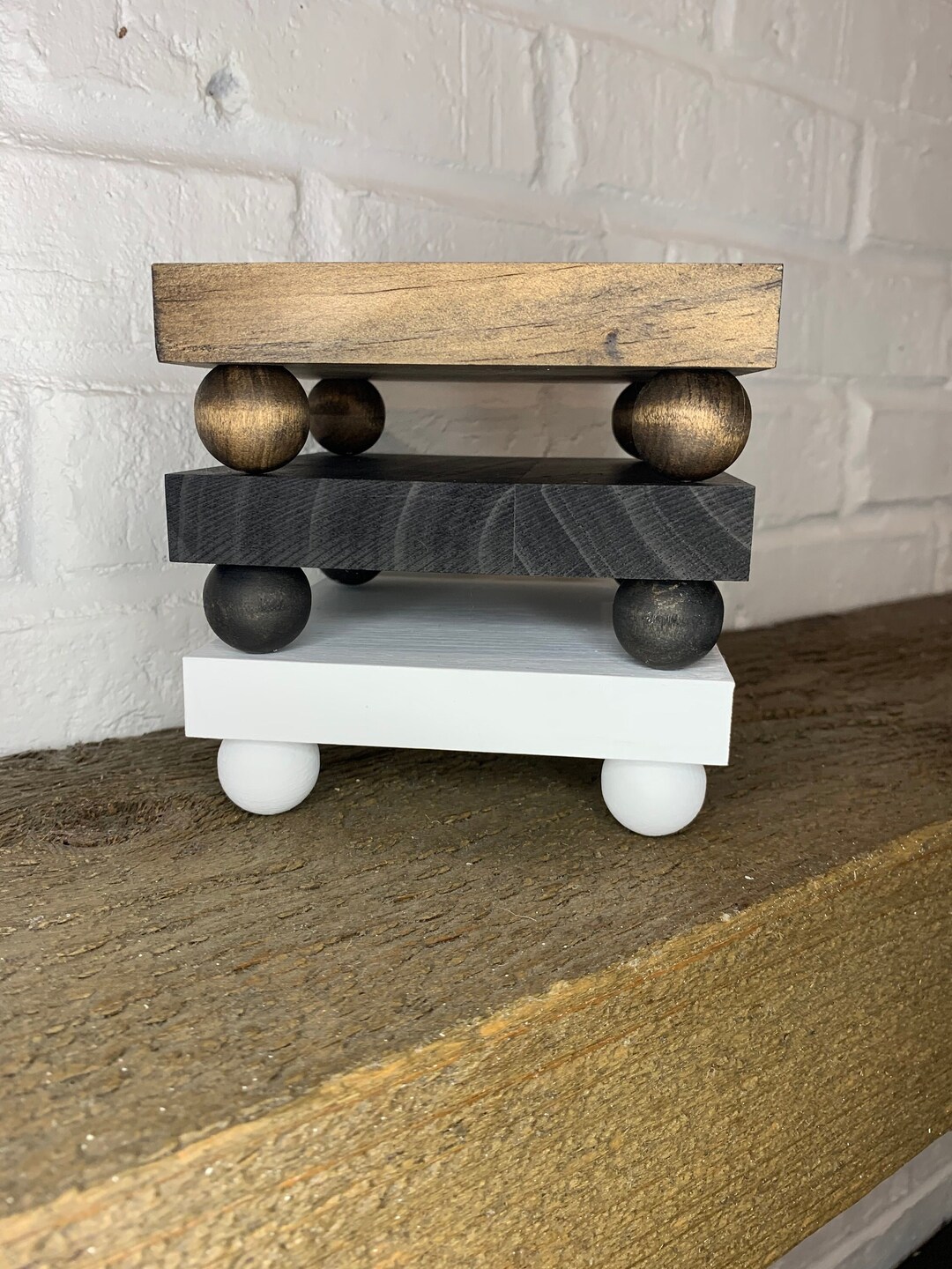 Square Wood Riser / Square Wood Stand / Farmhouse Riser Stand / Stained ...