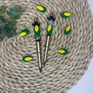 Corn Silicone Bead Pen / Farmer Beaded Pen / Cowboy Hat / Cow Print ...