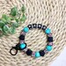 Western Mama Silicone Bead Wristlet Keychain / Turquoise Stone and ...