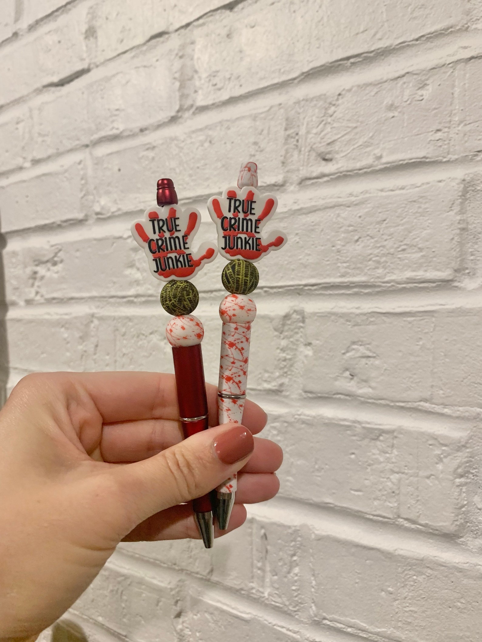 True Crime Silicone Bead Pen / True Crime Pen / Beaded Pen / - Etsy