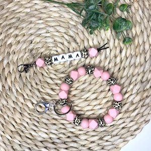 Mama Silicone Bead Keychain / Mama Bead Keychain / Mama Cow Print ...