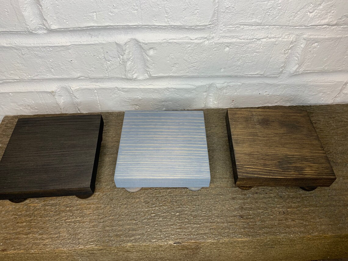 Square Wood Riser Stand / Pedestal Tray / Farmhouse Riser | Etsy