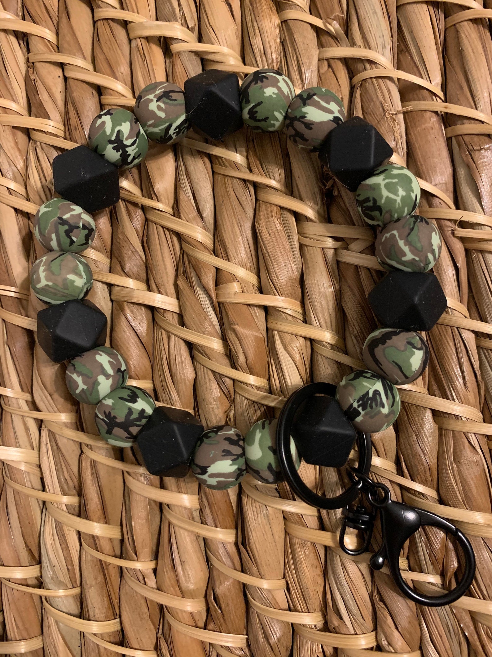 Camo Silicone Bead Wristlet Keychain / Camo Keychain / Wristlet ...