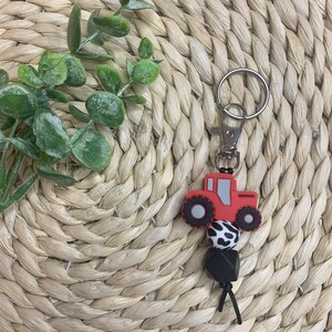 Tractor Mini Keychain / Green Tractor Mini Keychain / Tractor Keychain ...