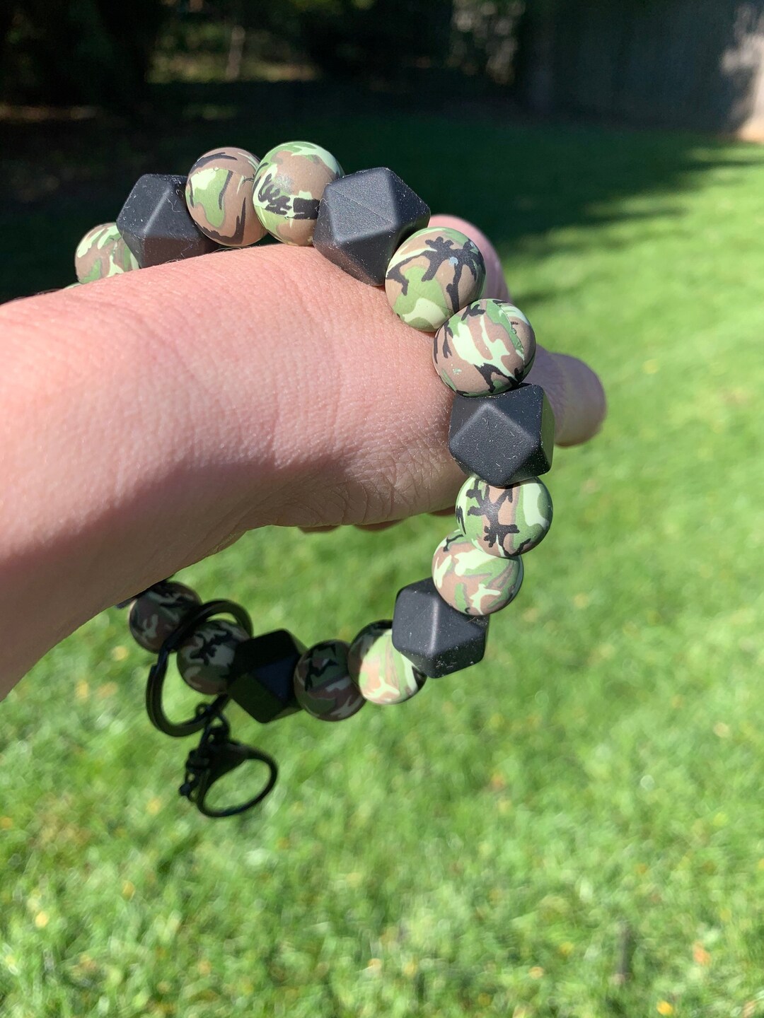 Camo Silicone Bead Wristlet Keychain / Camo Keychain / Wristlet ...