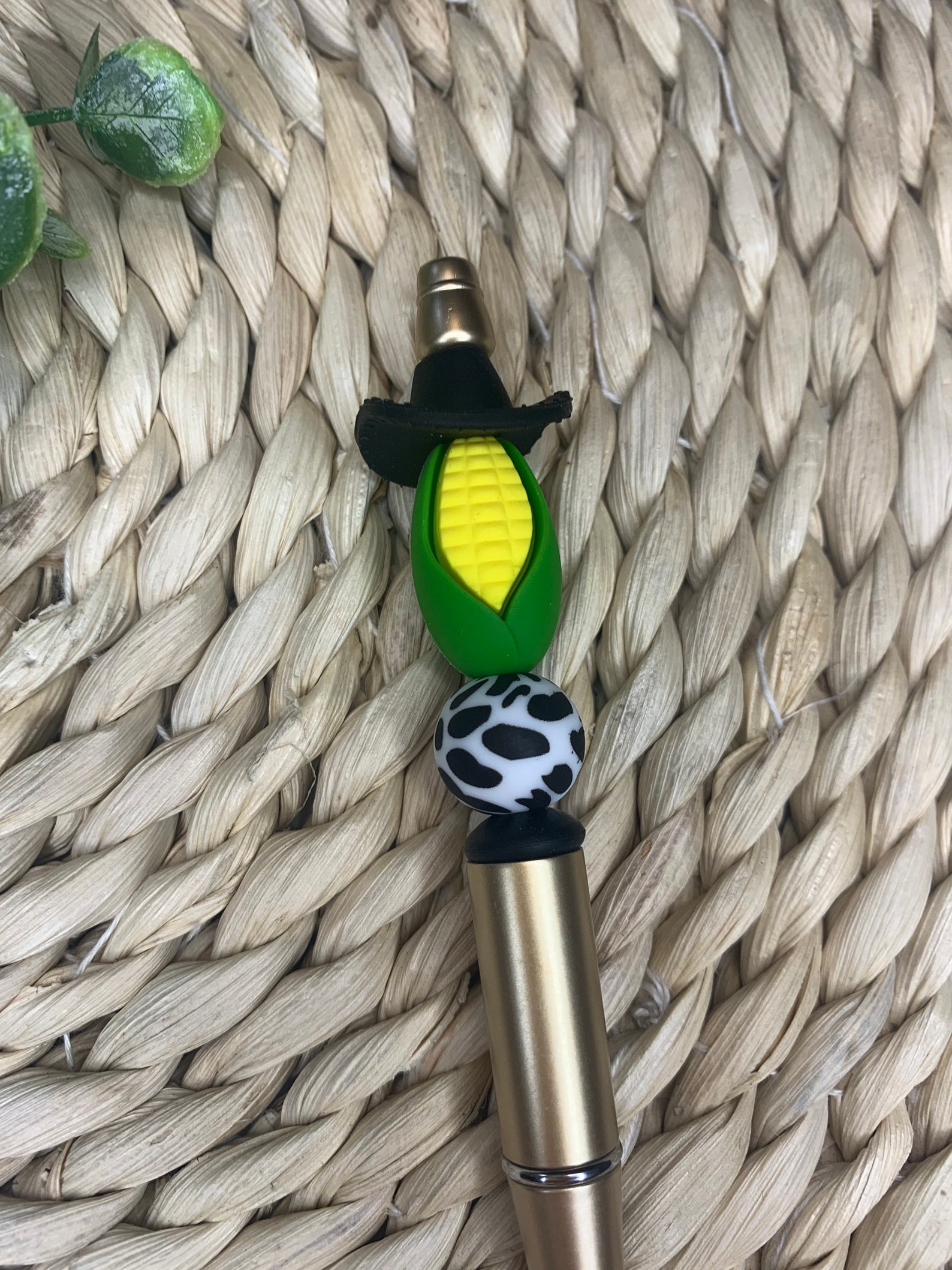 Corn Silicone Bead Pen / Farmer Beaded Pen / Cowboy Hat / Cow - Etsy