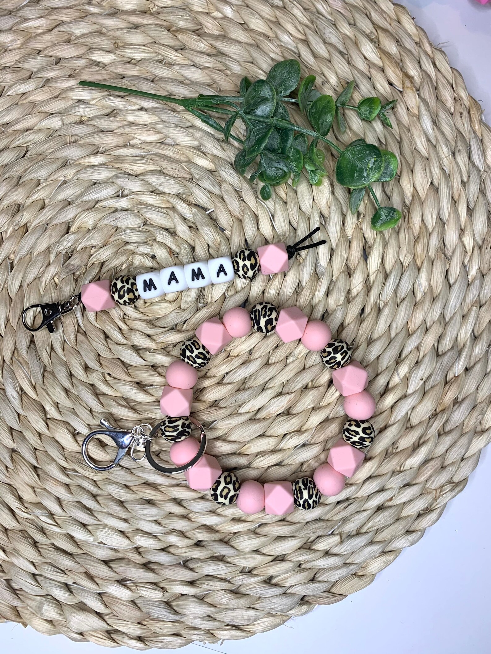 Mama Silicone Bead Keychain / Mama Bead Keychain / Mama Cow Print ...