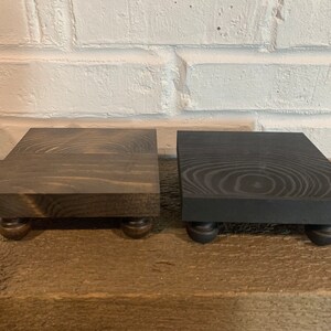 Square Wood Riser / Square Wood Stand / Farmhouse Riser Stand / Stained ...