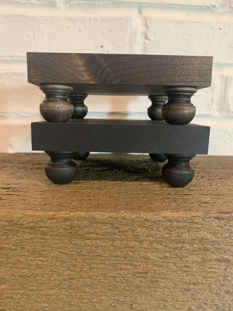 Square Wood Riser / Square Wood Stand / Farmhouse Riser Stand / Stained ...