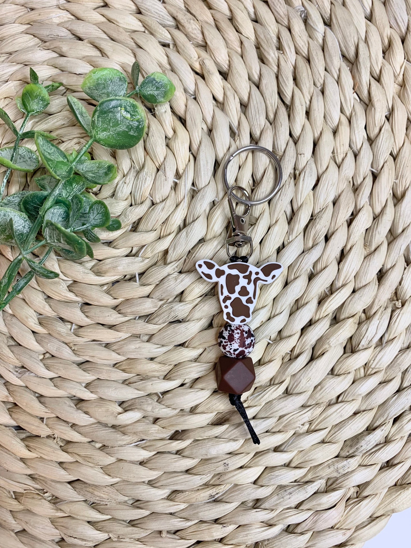 Cow Mini Keychain / Mini Silicone Bead Keychain / Mini Western Cow ...