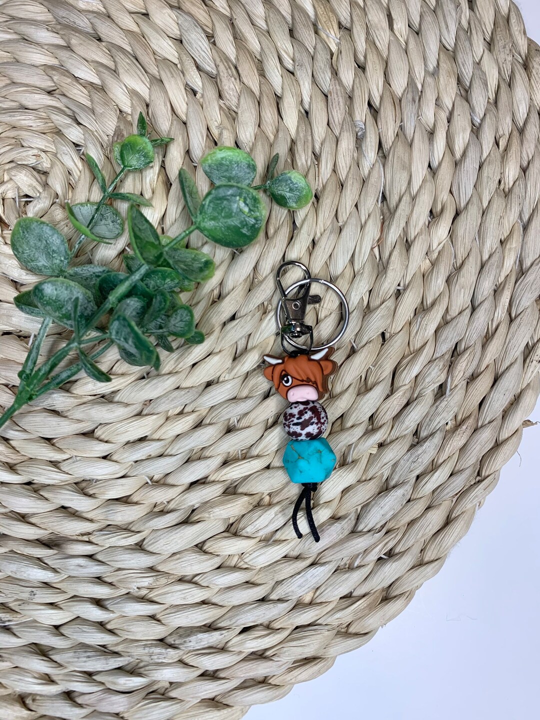 Hamish Highland Cow Mini Keychain / Mini Silicone Bead Keychain / Mini ...