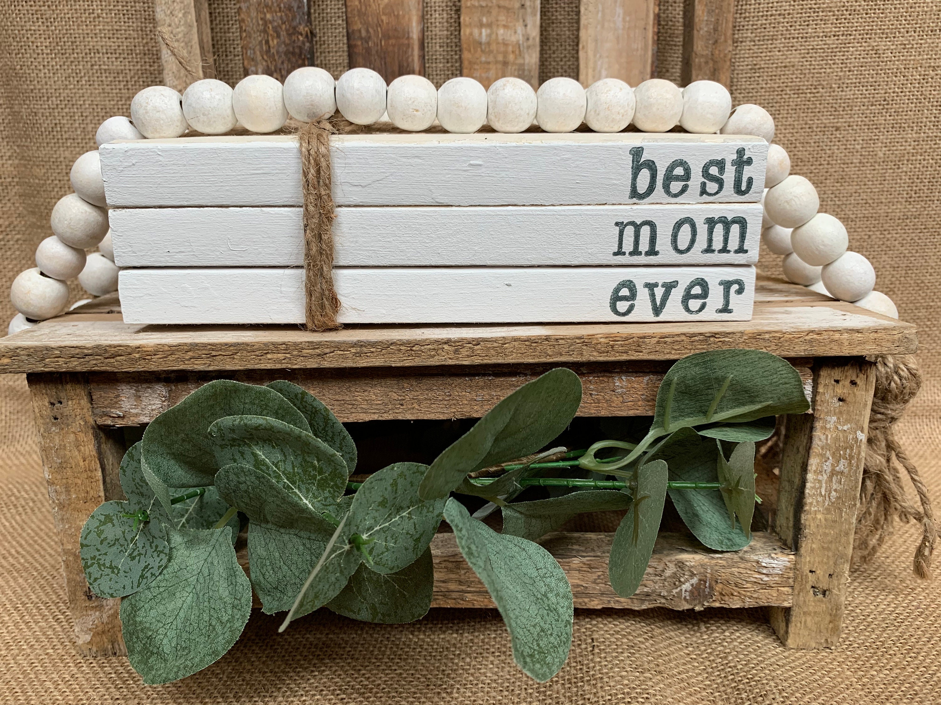 Best mom ever Book Stack / Mother's Day gift / Cute gift | Etsy