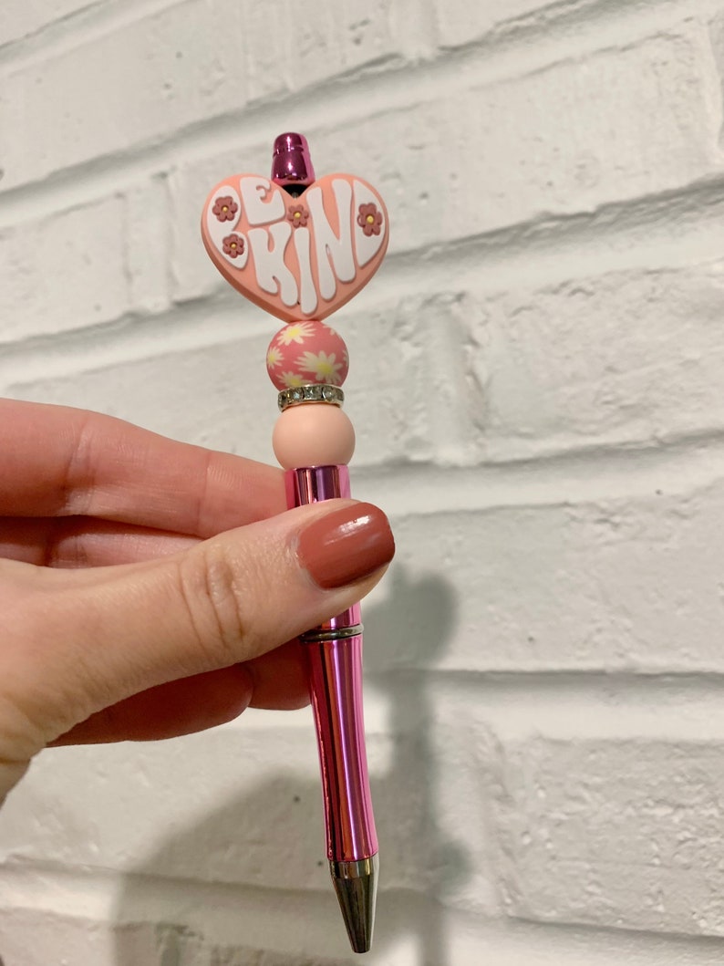 Be Kind Silicone Bead Pen / Heart Pen / Refillable Ink Pen / - Etsy